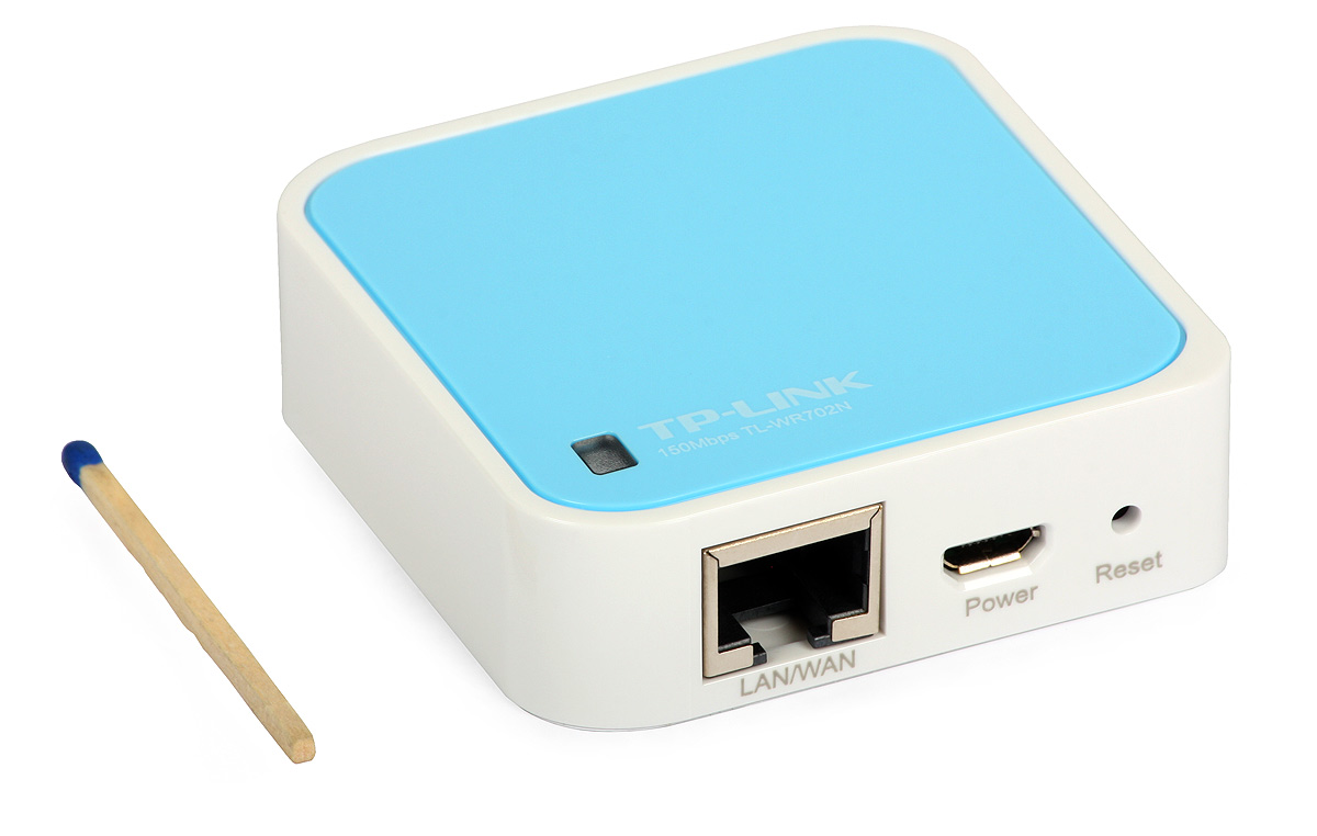 Wireless Router: TP-LINK TL-WR702N (Nano, 150 Mbps)